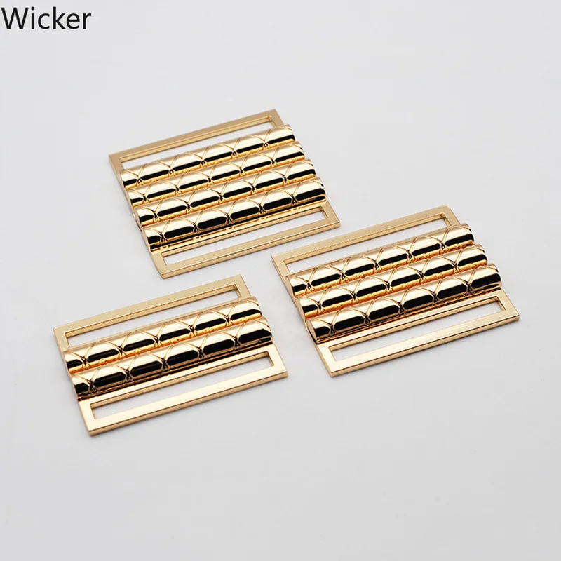 2 Pcs 50mm Rectangle Combined Buckle Buttons Metal Belt Buckles for ...