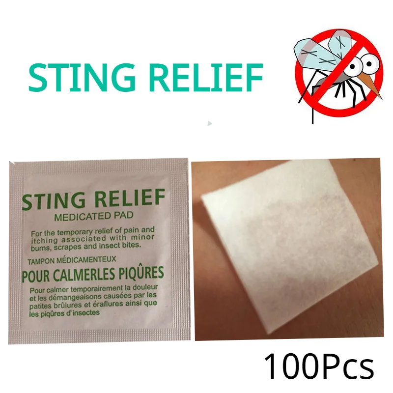 100Pcs-Sting-Relief-Wipe-Disposable-Anti-itch-Patch-Clean-Itching ...