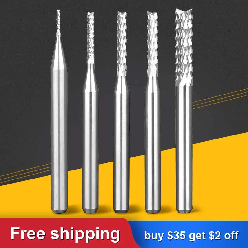 UCHEER-Carbide-Tungsten-PCB-Corn-End-Mill-Router-Bit-Teeth-Cutter-3-175 ...