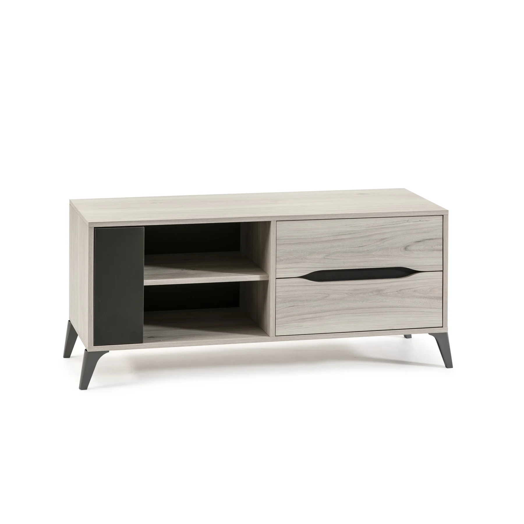 Mueble TV Salón Comedor Orly Color Roble Claro y Gris, 1 Puerta y 2 ...