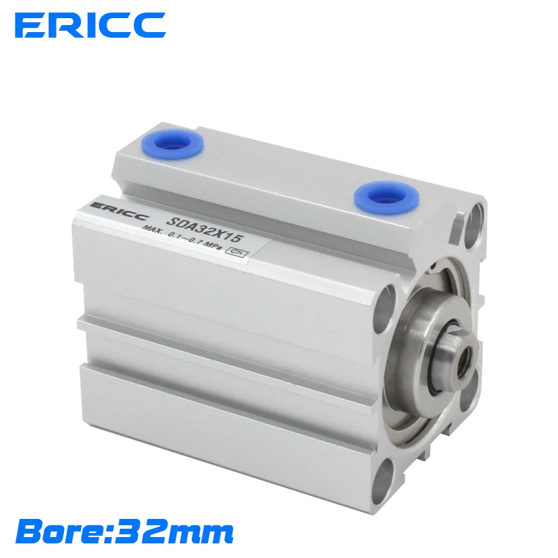 SDA 32mm series Pneumatic Compact air Cylinder Bore to 5 10 15 20 25 30 ...