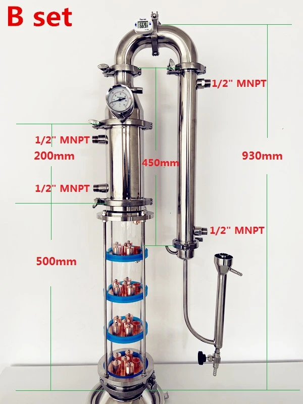 4" Flute Distiller With 5 Floor Distillation Lens Column For Homebrew ...