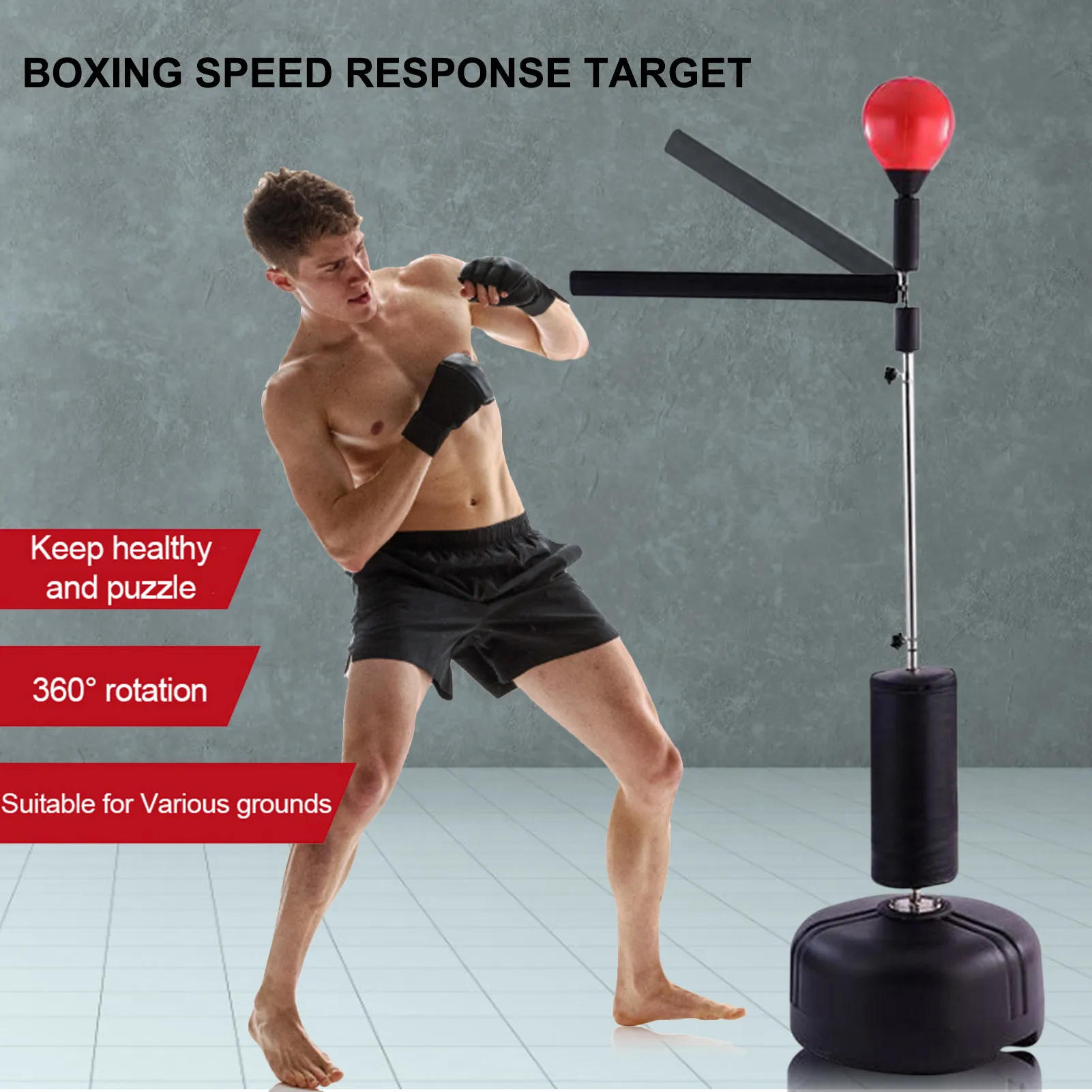 Stand Punching Bag Boxing Speed Response Target With 360 Reflex Bar ...