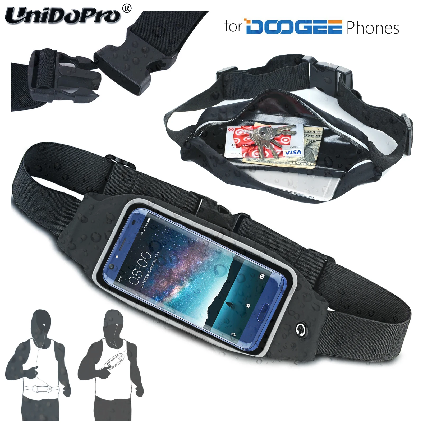 Waterproof Sport Running Fitness Pouch Case for Doogee Y9 Plus X90 X90L ...
