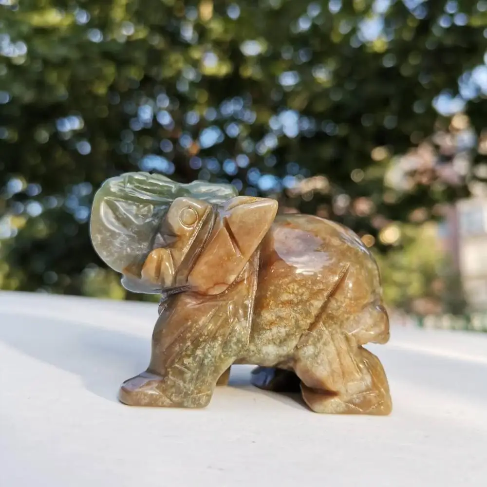 Oil Painting Art & Collectibles Elephant on moss agate etna.com.pe