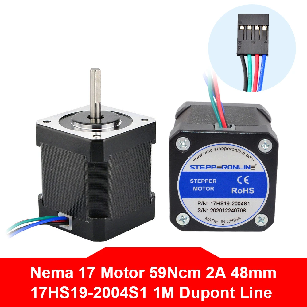 Free Shipping Nema17 Stepper Motor 42bygh Motor 48mm 2a 17hs19-2004s1 ...