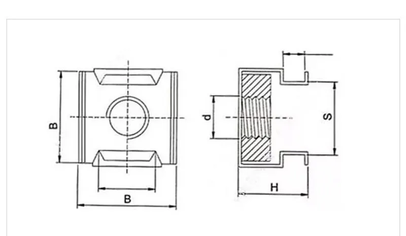 ECROU,M5 20PCS--Cassette à écrou flottant en acier au carbone M5 M6, 20 ...