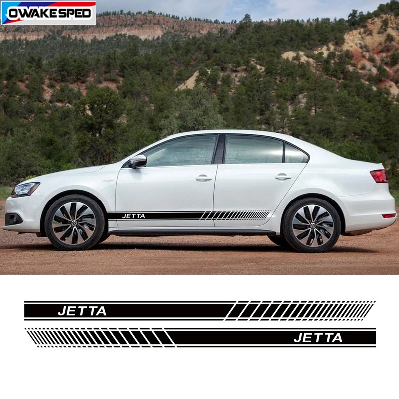 2pcs-Sport-Stripes-Car-Door-Side-Skirt-Sticker-For-Volkswagen-Jetta-MK4 ...