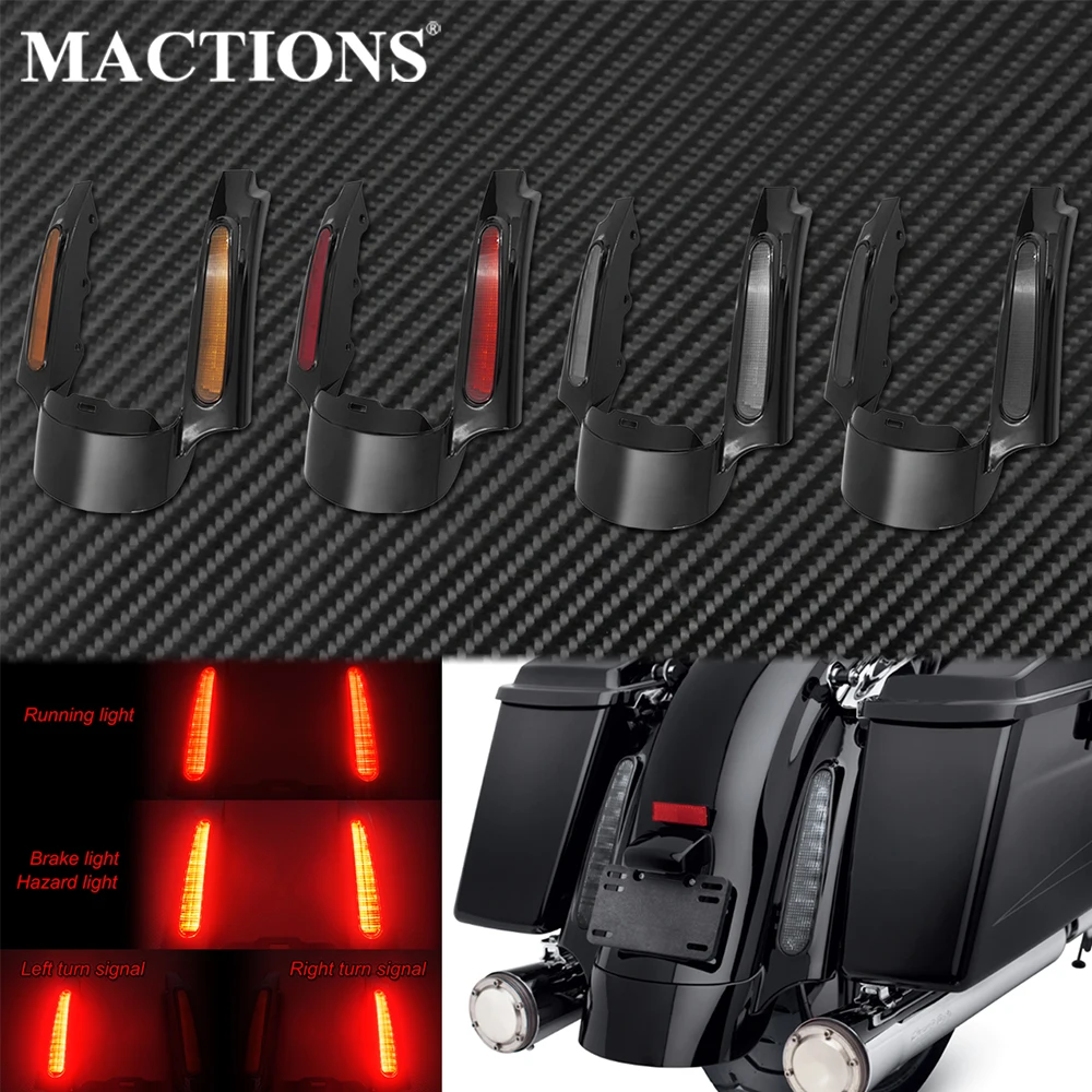 Motorcycle Rear Fender Extension Fascia Turn Signal Running Brake LED ...