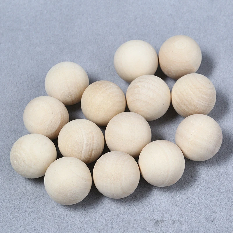 DIY Natural Ball Round Spacer Wood Beads Eco Friendly Lead Free Natural ...