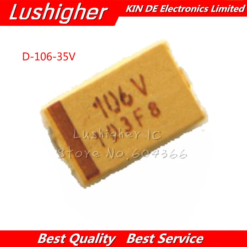10PCS Type D CASE 35V 10UF 106 106V SMD Tantalum Capacitor|smd tantalum ...