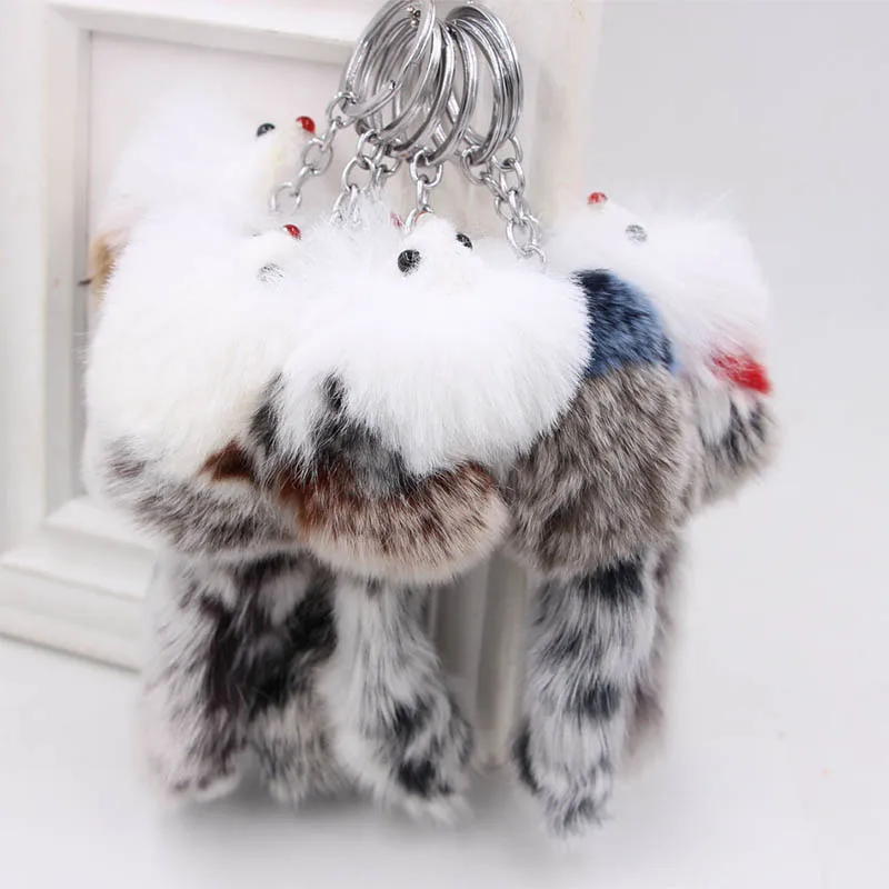 1pcs New Cute Fluffy Fox Ball Key Chain Keyrings Pompom Fox Fur Charm ...