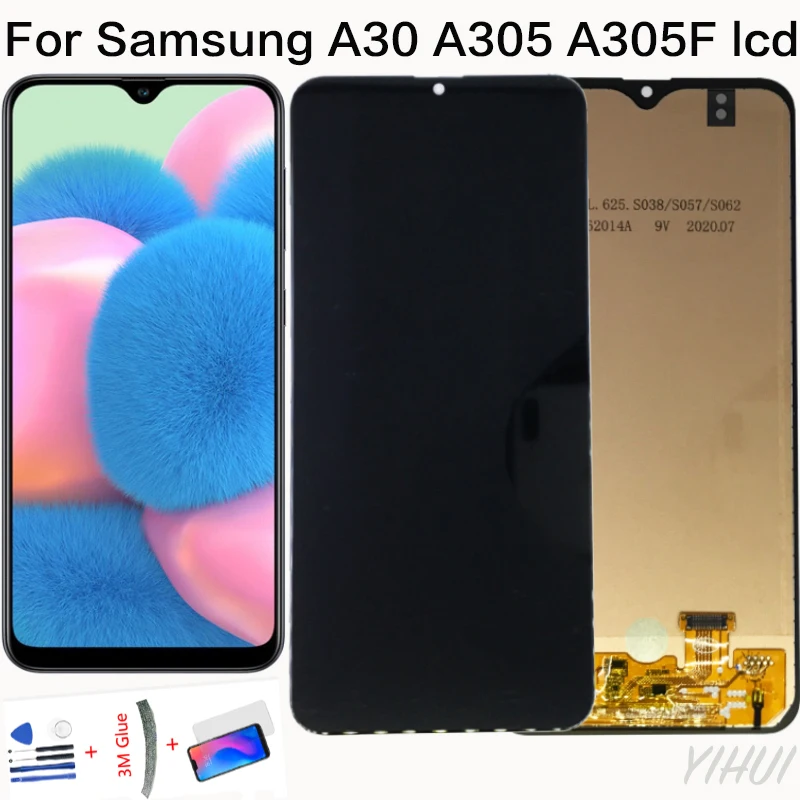 삼성 갤럭시 A30 A305/DS A305F A305FD A305A LCD 터치 스크린 디지타이저 어셈블리, 6.4 인치 ...