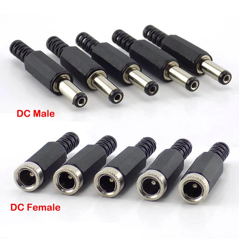 Adaptor Terminals Dc Female Dc Male Connectors Power Plug 5.5mm X 2.1mm ...