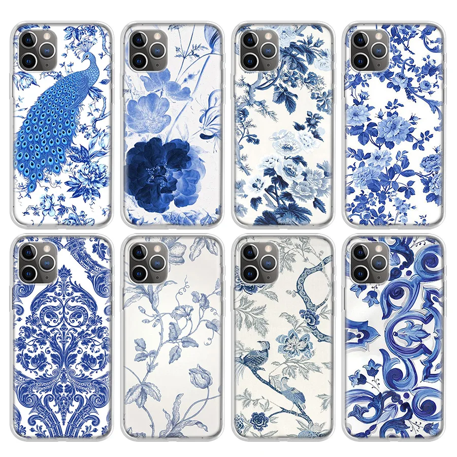 Blue-and-white-porcelain-Phone-Case-For-Apple-iPhone-11-13-14-Pro-15 ...