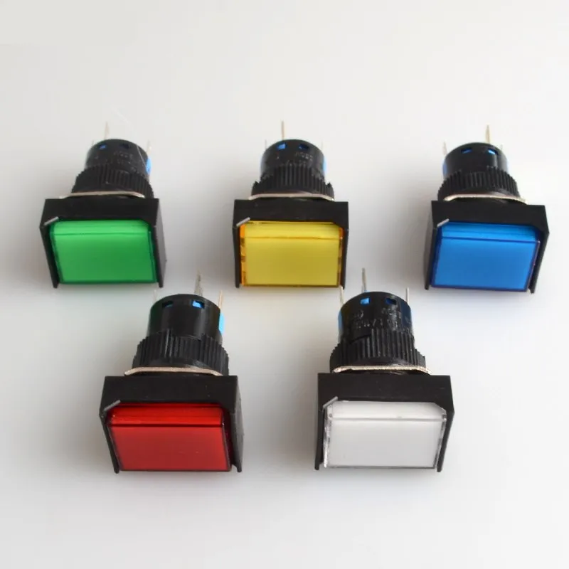 Rectangle Push Button Switch Led | Rectangle Momentary Switch - 5pins ...