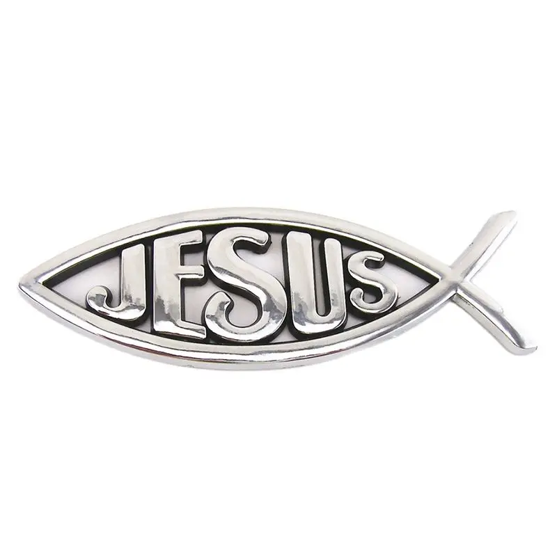 3D Silver / Red / Gold / Blue Jesus Fish Emblems Christian Symbol Car ...