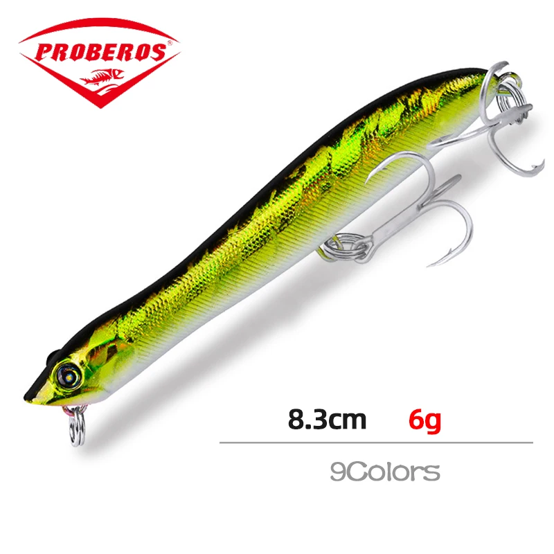 Pro Beros Popper&pencil Fishing Lure Snake Head Floating Wobblers 83 ...