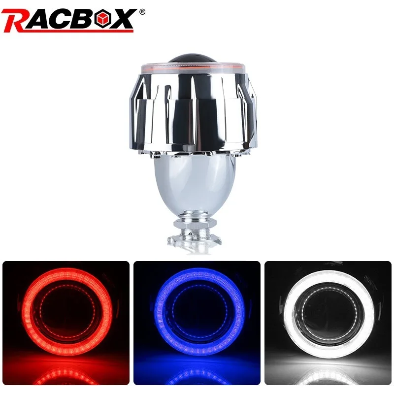 Led Angel Eyes Lens 2.5 Inch Bi-Xenon Projector Lenses With White Red ...