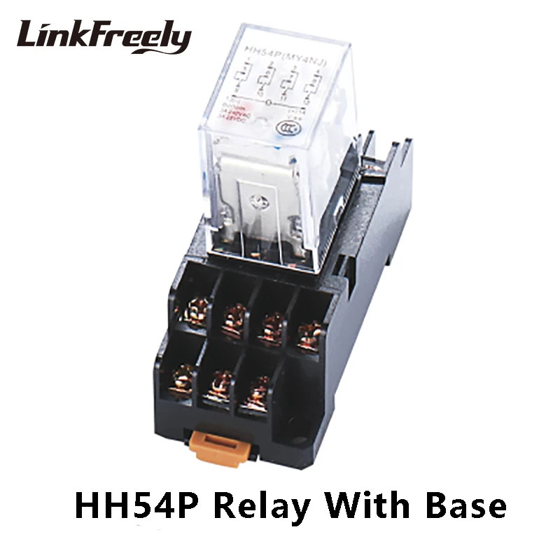 HH54P Micro Electromagnetic Contact Relay 5A 14Pins 4NO+4NC 12V 24V 110V 220V AC Voltage Relay ...