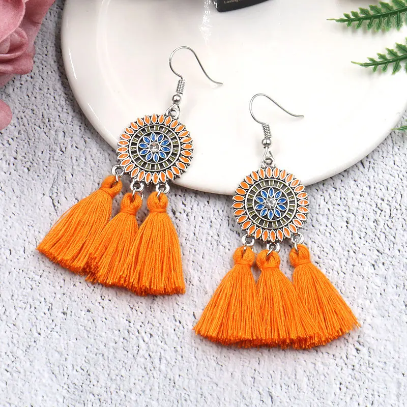 Korean-Sun-Flower-Tassel-Earrings-for-Women-Fashion-Jewelry-Bijoux-Femme-2023-Fringe-Dangle-Drop ...