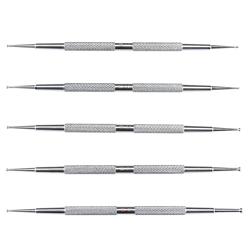 5pcs/set Stainless Steel Indentation Pen Crimping Pen Paper Round Pen ...