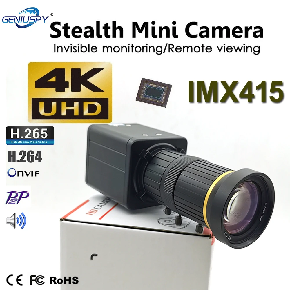 8MP Mini 4K Box IP Camera IMX415 Senor IP Security CCTV camera H.265 ...