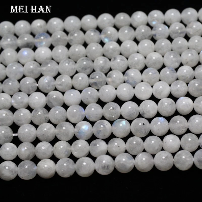 Meihan natural A+ rainbow Moonstone 6mm 8mm smooth round loose beads ...