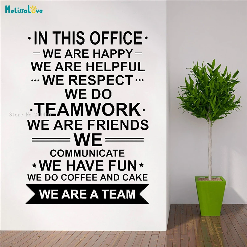 In-This-Office-Office-Wall-Sticker-Poster-We-Are-Team-Quote-Work ...