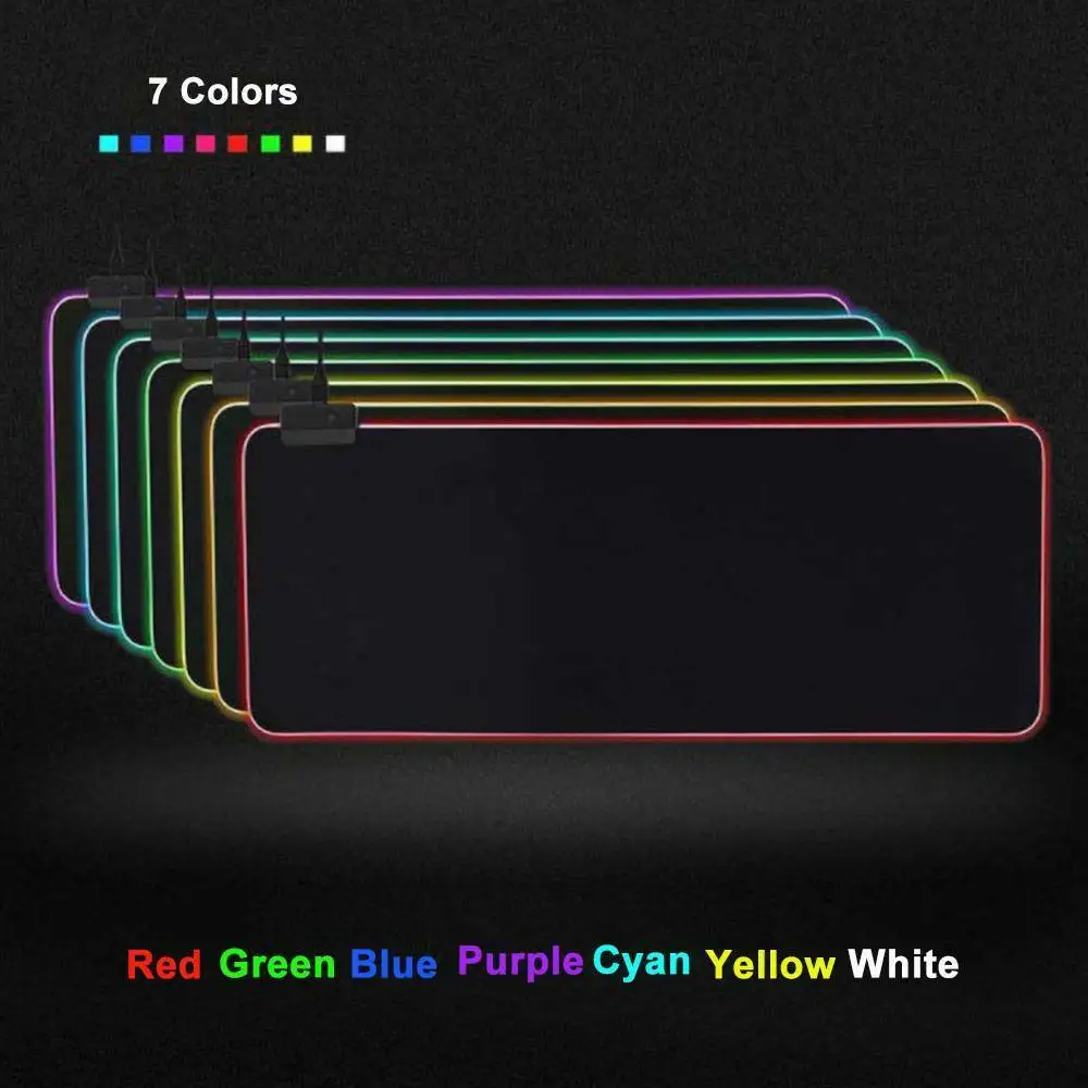 Large RGB Colorful LED Lighting Gaming Mouse Pad Mat 800*300mm For PC ...
