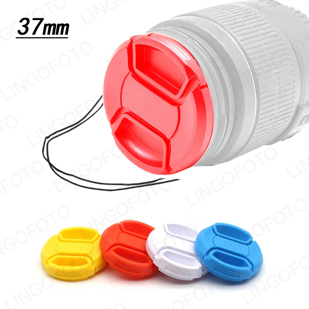 37mm 40.5mm 43mm Colorful Centre Pinch Lens Cap Cover Fits Canon Sony ...