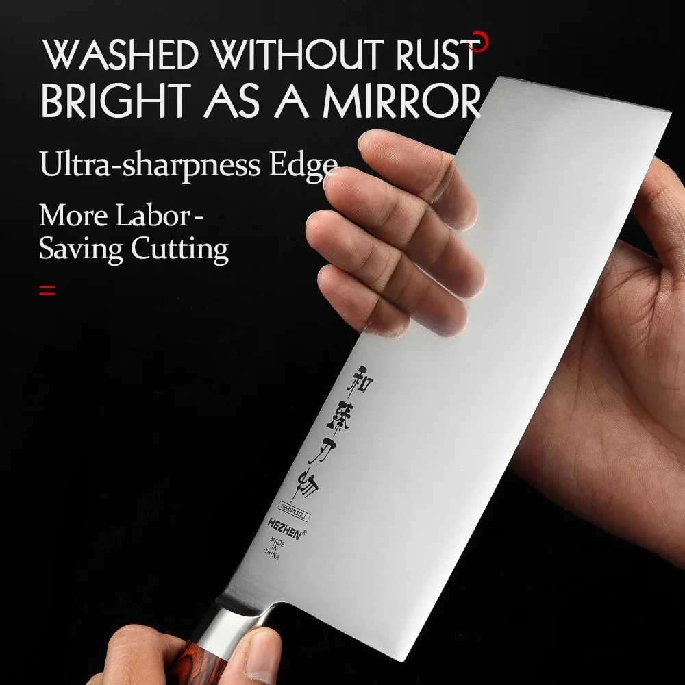 Hezhen 7 Hüvelykes Hasi Kés Kiváló Minőségű Német Molibdén Vanádium Acél Pakka Fogantyú Konyhai ...