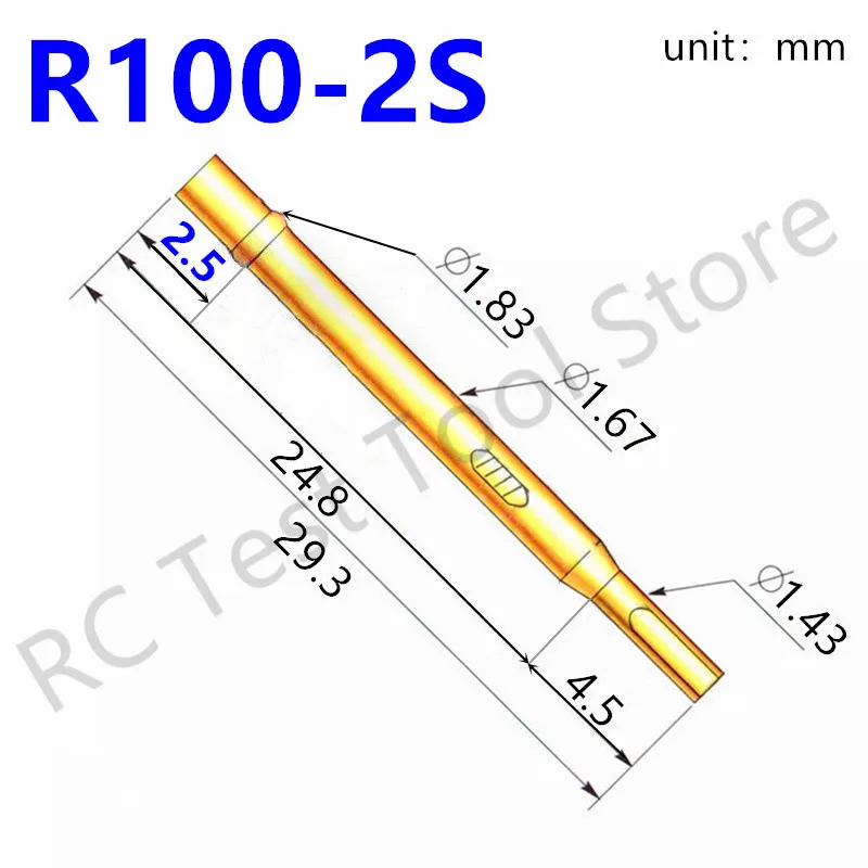 R100-2s Gold Test Probe Tapered Brass Tube Spring Test Probe Length 29 ...
