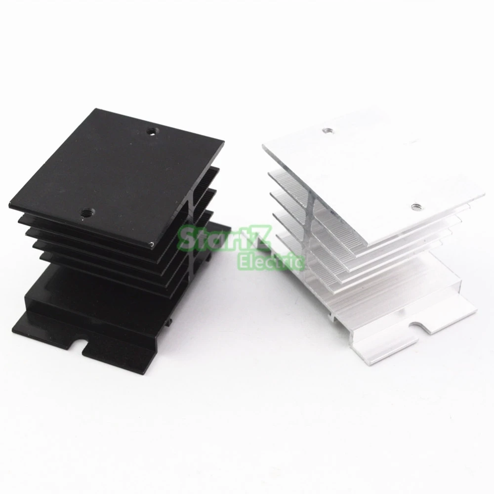 1 pcs Aluminum Fins Single Phase Solid State Relay SSR 10A to 40A Aluminum Heat Sink Dissipation ...