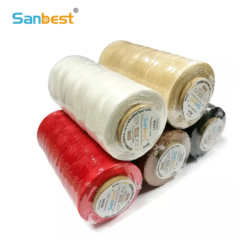 Sanbest Durable Leather Waxed Threads 1mm 260 Meter 22 Colors DIY Hand ...