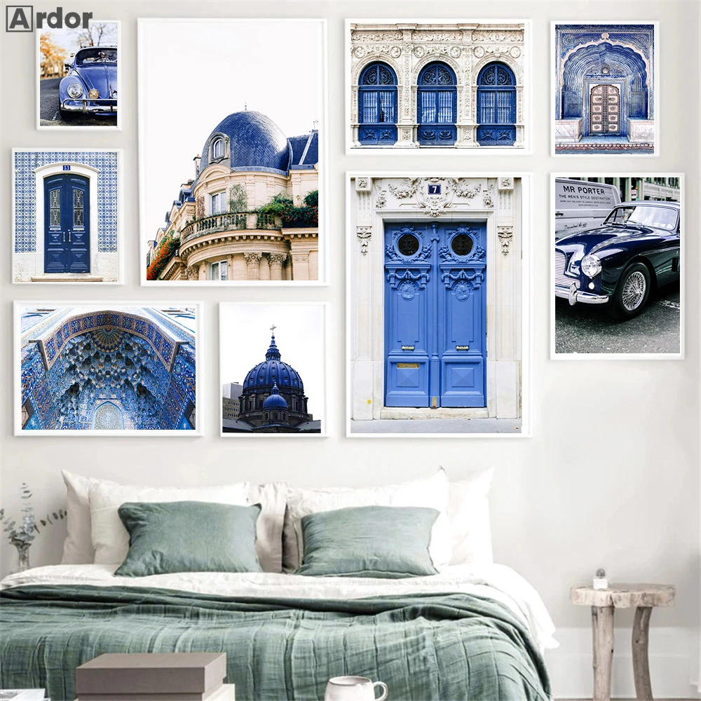 Blue-Islamic-Landscape-Wall-Art-Canvas-Painting-Muslim-Poster-Morocco ...