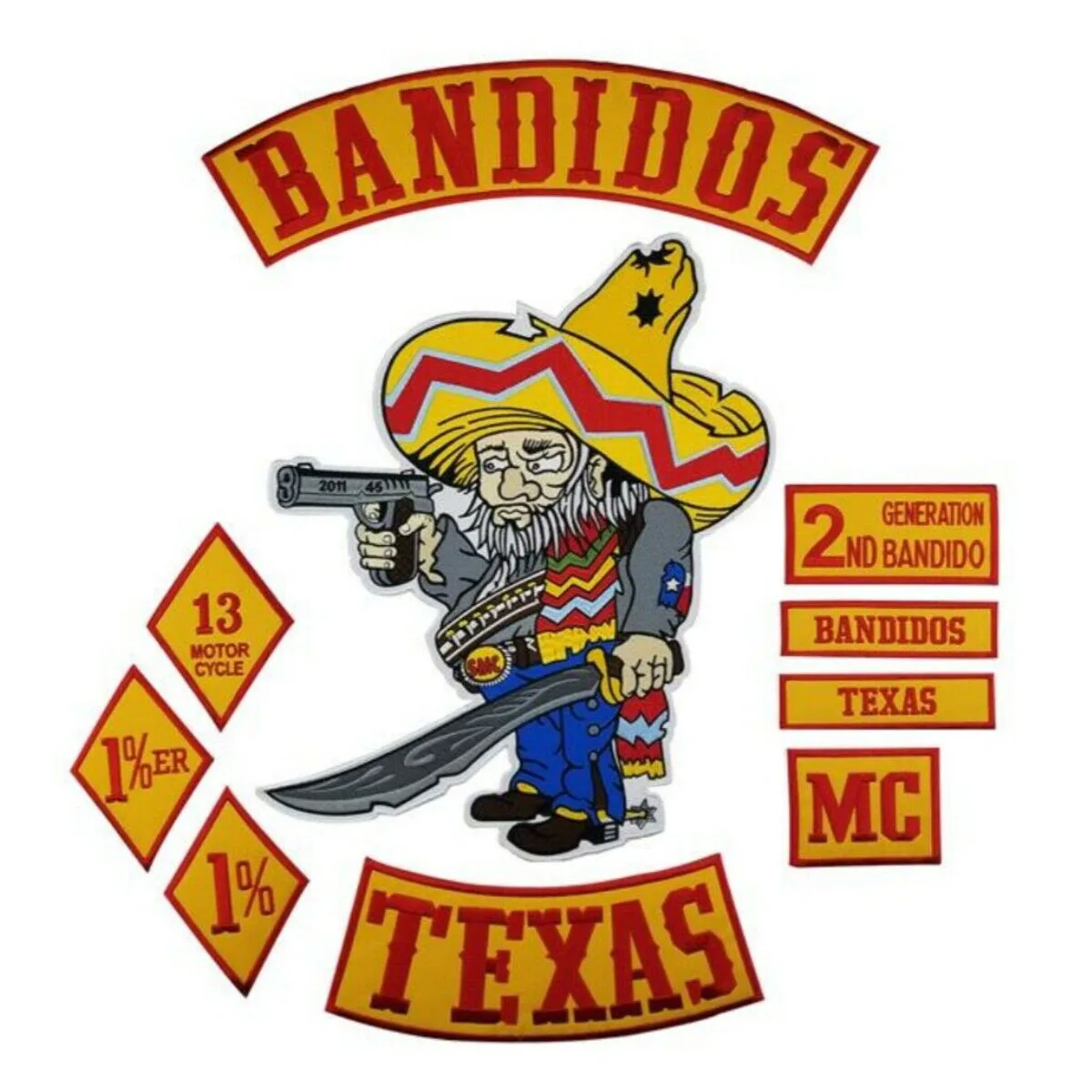 Bandidos Biker Skull Skeleton Punk Rocker Finger Motorcycle Rider ...