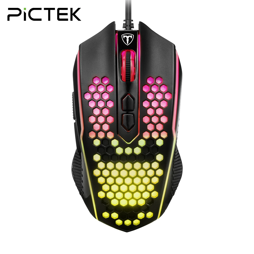 Pictek gaming mouse wired red 2400 dpi - ludacable