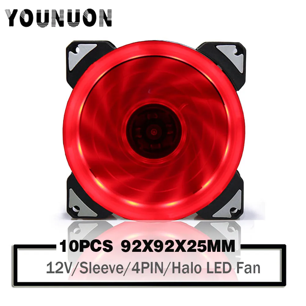 10-Pieces-92mm-90mm-PC-Computer-Red-LED-fan-92mm-4PIN-Desktop-PC ...