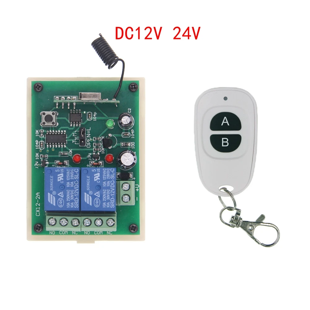 RF-433-Switch-12v-2CH-24v-Controle-Remoto-Sem-Fio-2-Channel-Rel ...