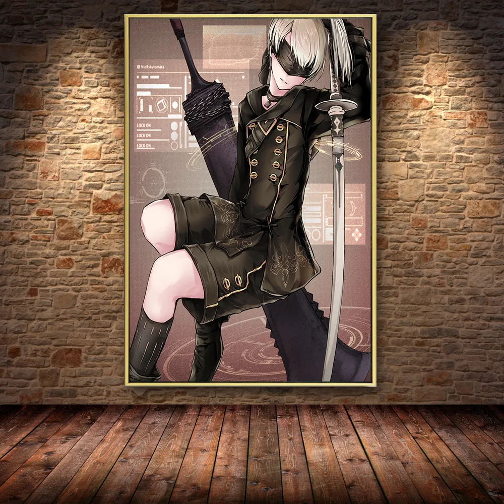 Game of NieR:Automata 2B Girl The Painting Canvas Posters Prints ...