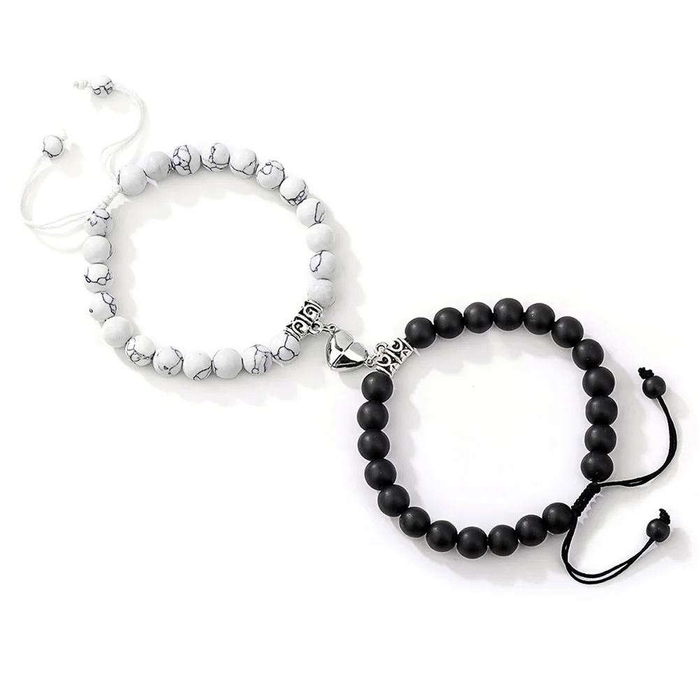 Aimant coeur 3 - Bracelet Magnétique En Pierre Naturelle Pour Couple ...