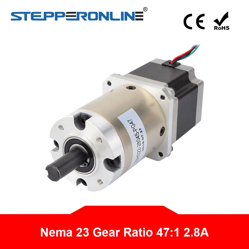47:1 Planetary Gearbox Nema 23 Stepper Motor 2.8A for DIY CNC Mill ...