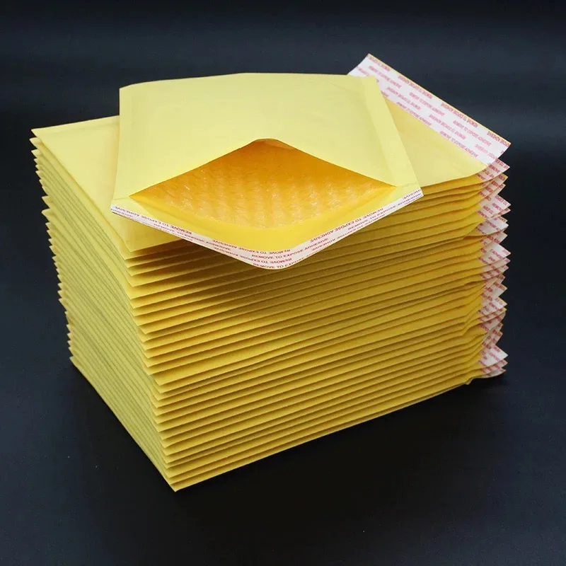 Yellow Kraft Bubble Envelope Mailing Bags 100pcs Shockproof Anti ...