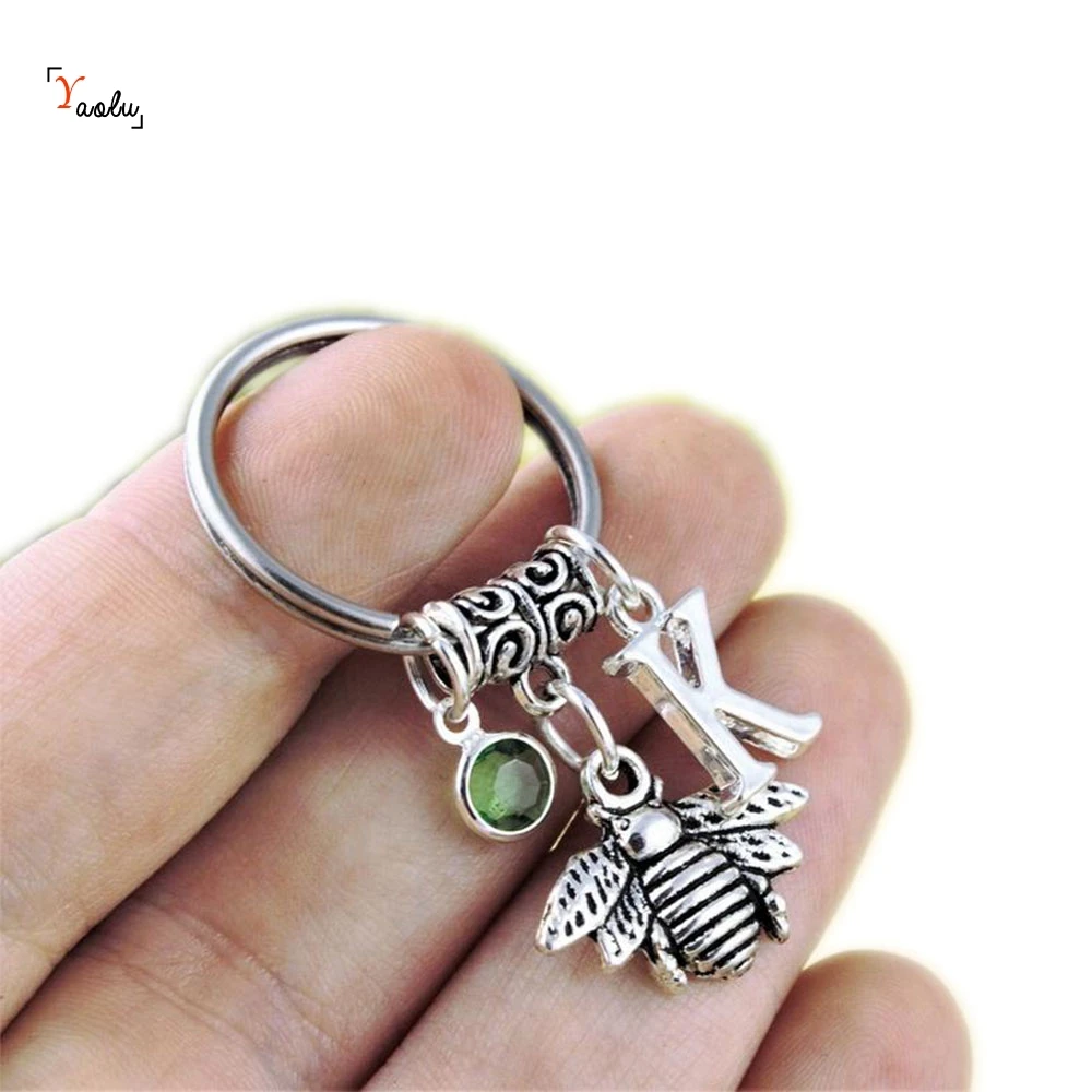Bee Keyring Personalised Gift Honey Bee Keychain Bug Charm Insect Gifts ...