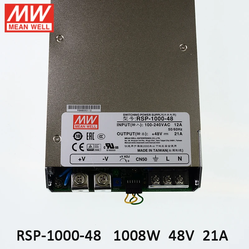 RSP-1000-48 MEAN WELL Switching Power Supply 110V/220V AC to 48V DC 21A ...