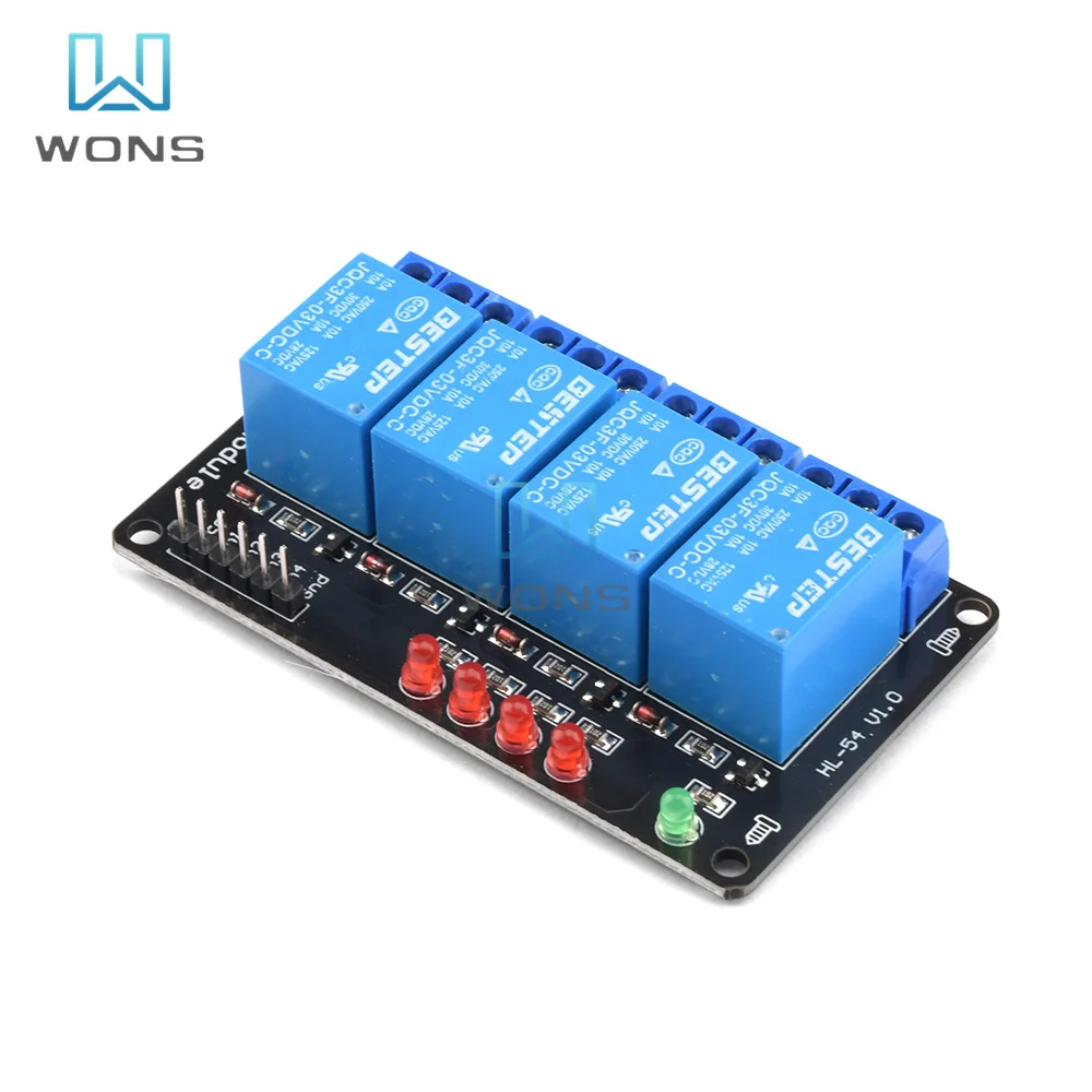 3V 3.3V 4 Channel Relay โมดูลต่ำระดับ Trigger แสงรีเลย์เอาต์พุต4 ...