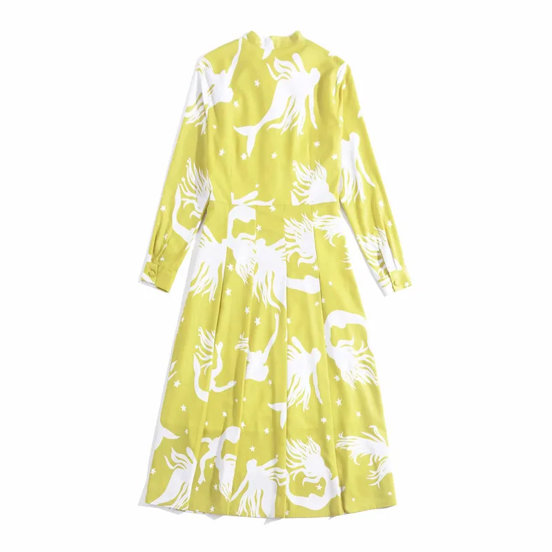 Vestido de verano de manga larga con estampado abstracto para mujer ...