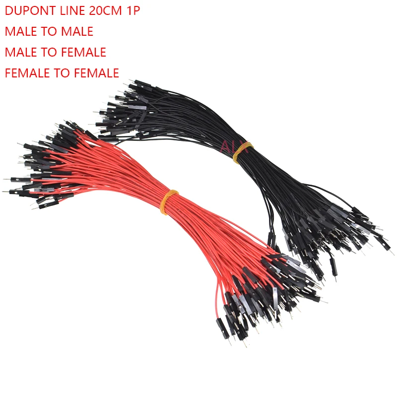 100PCS-20CM-female-to-female-male-to-male-1-pin-double-head-DUPONT-LINE ...