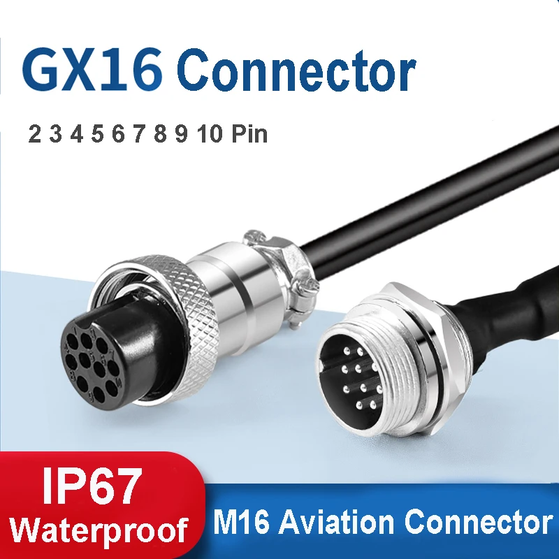Conector eléctrico de aviación M16 impermeable, 2, 3, 4, 5, 6, 7, 8, 9 ...